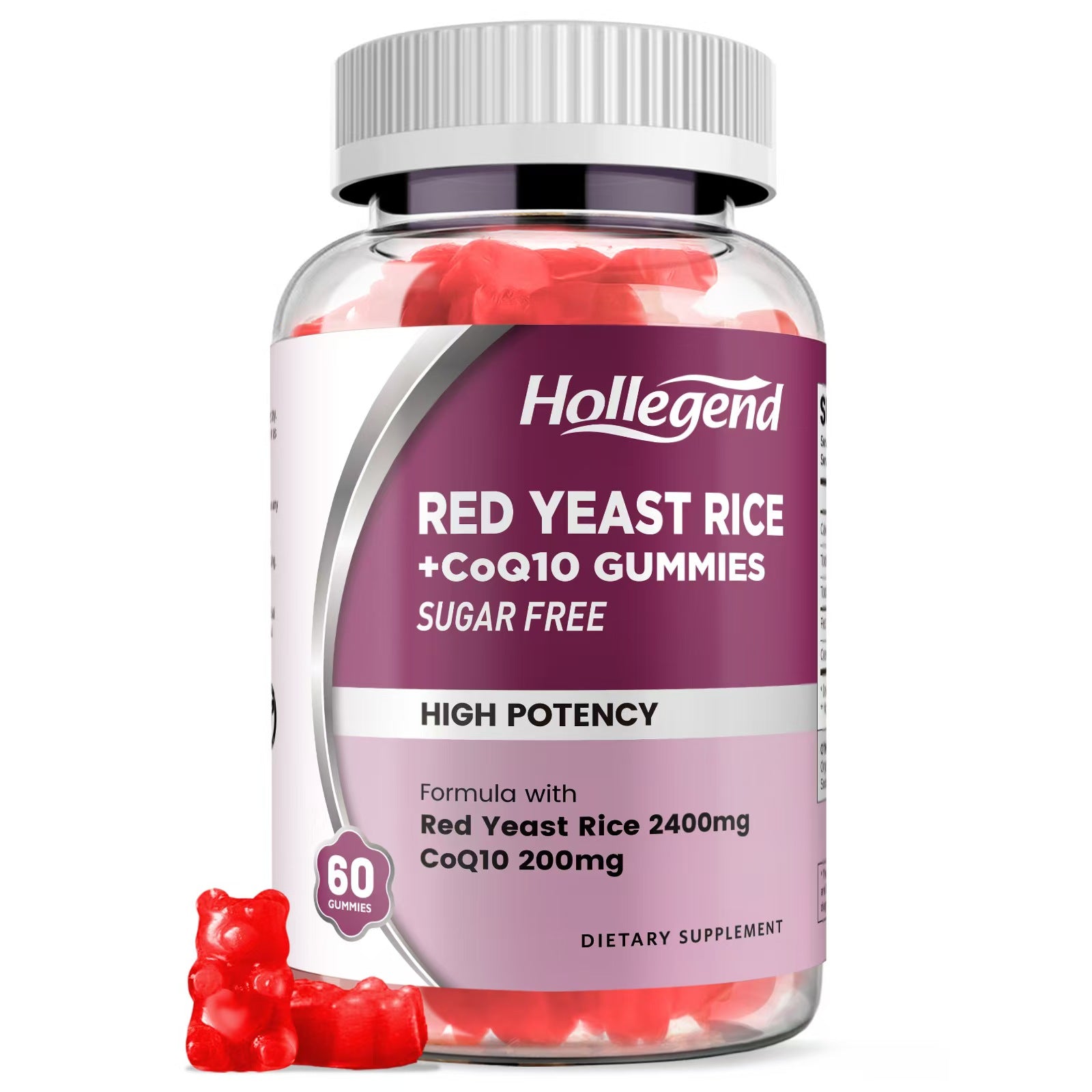 Red Yeast Rice with Coq10 Gummies Sugar Free, Organic Red Yeast Rice ...
